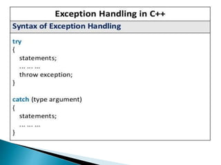 Exception handling in c++ | PPTX