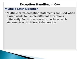 Exception handling in c++ | PPTX