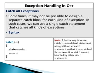 Exception handling in c++ | PPTX