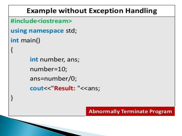Exception handling in c++ | PPTX