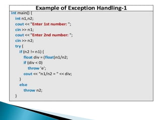 Exception handling in c++ | PPTX