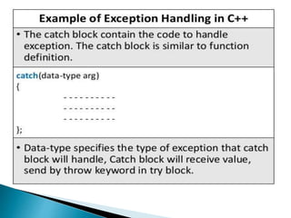 Exception handling in c++ | PPTX