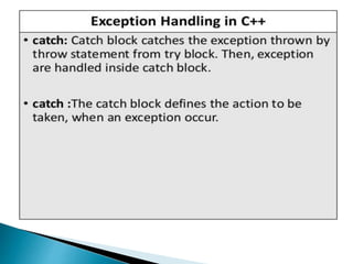 Exception handling in c++ | PPTX