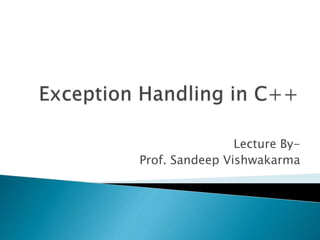 Exception handling in c++ | PPT
