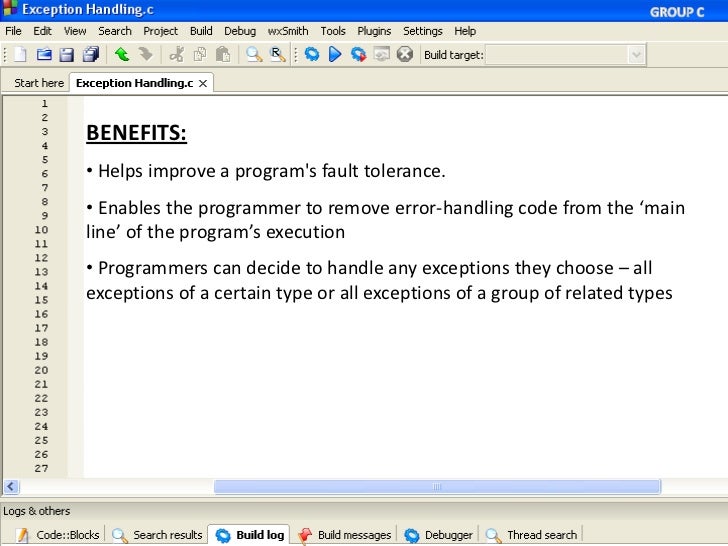 Exception handling in c programming Exception handling in c programming