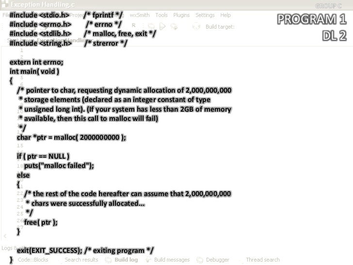 Exception handling in c programming