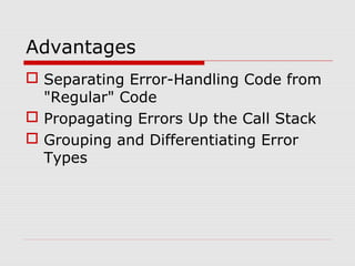 Exception handling in java | PPT