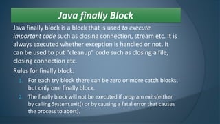 Exception handling in java | PPTX