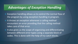 Exception handling in java | PPTX