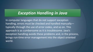 Exception handling in java | PPTX