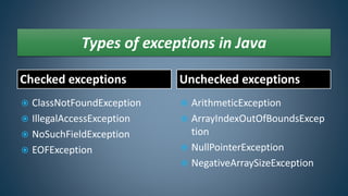 Exception handling in java | PPTX