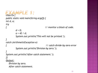 Exception handling in java | PPT