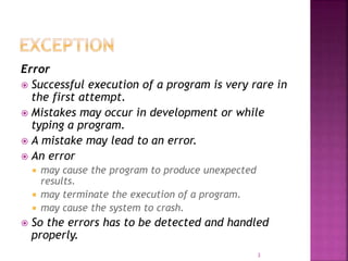 Exception handling in java | PPT