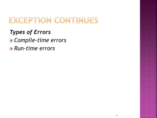 Exception handling in java | PPT