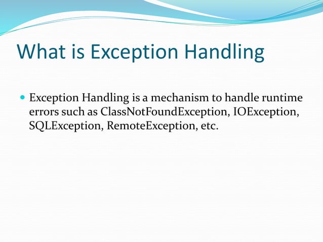 Exception handling in java | PPT