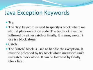 Exception handling in java | PPT