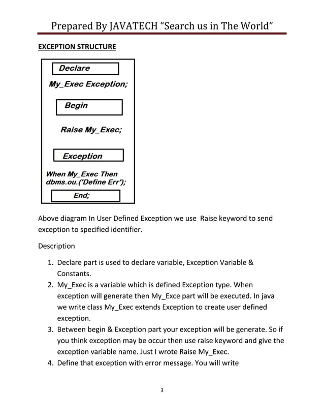 Exception Handling In Plsql Pdf