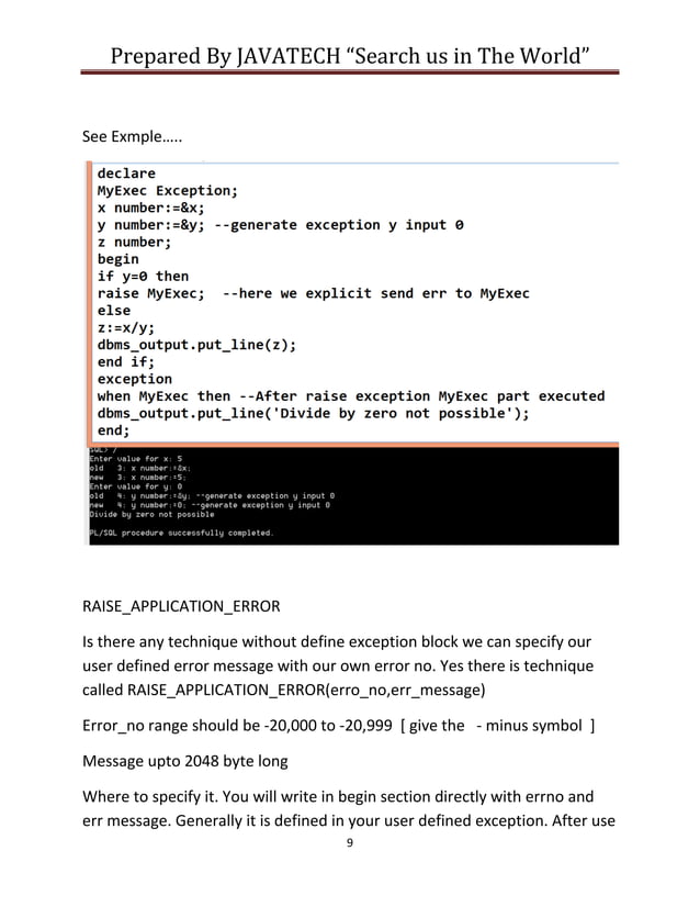 Exception Handling In Plsql Pdf