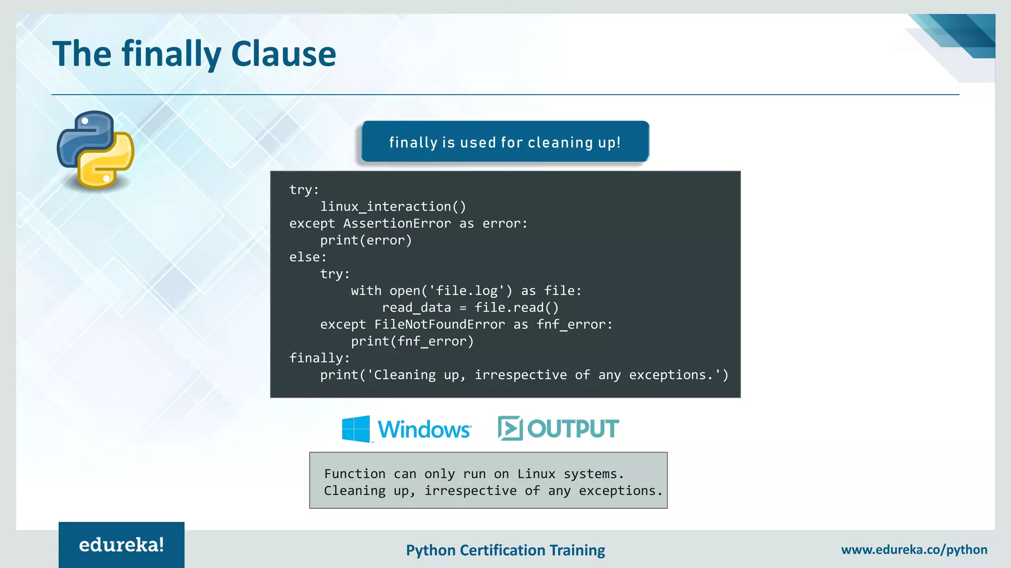 Exception Handling In Python Exceptions In Python Python Programming Tutorial Edureka Ppt
