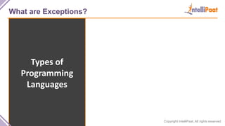 Exception handling in python | PPTX | Programming Languages | Computing