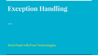 Exception handling in Ruby | PPT