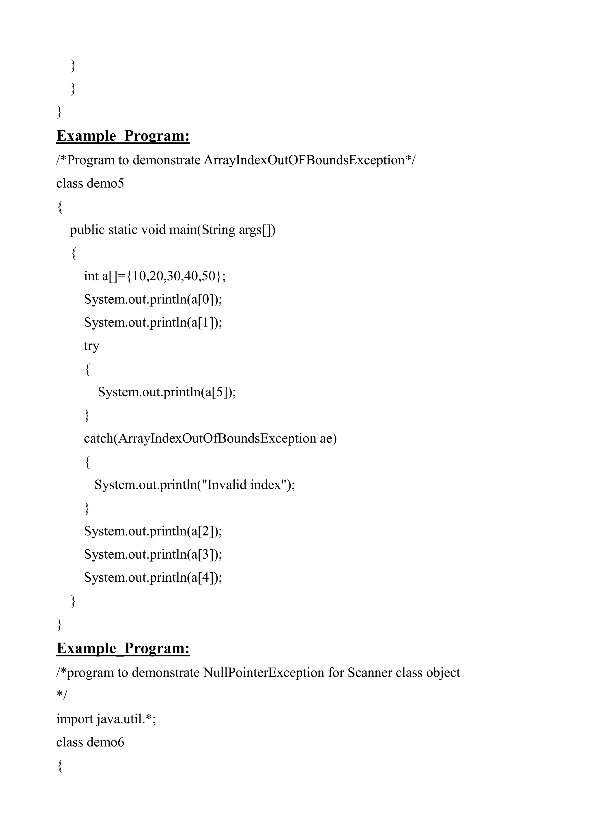 Exception Handling notes in java exception | PDF | Programming ... Exception Handling notes in java exception | PDF | Programming ...