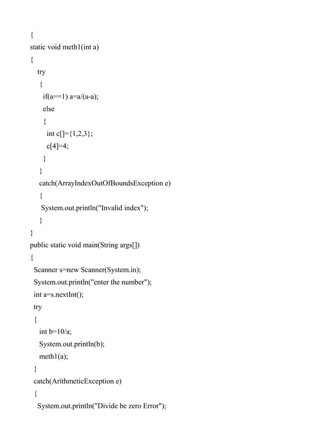 Exception Handling Notes In Java Exception Pdf Programming 3850