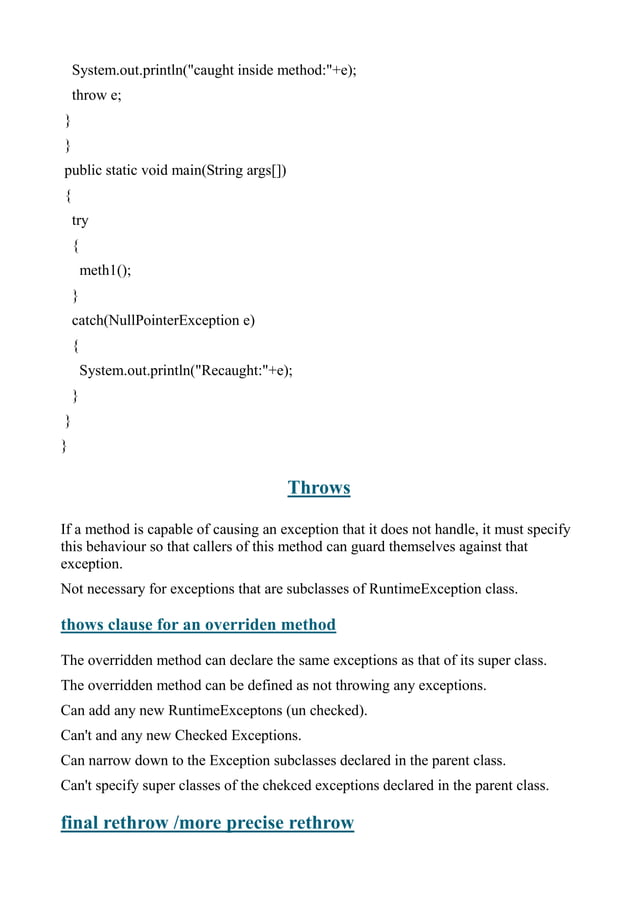 Exception Handling Notes In Java Exception Pdf Programming 1747