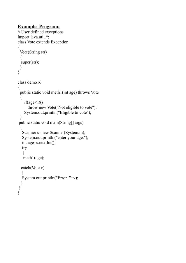 Exception Handling notes in java exception | PDF Exception Handling notes in java exception | PDF