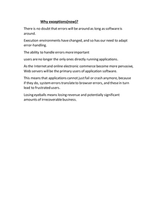 Exception handlingpdf | PDF