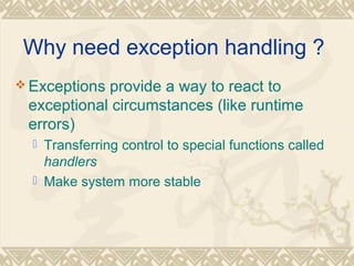 Exception handling poirting in gcc | PPT