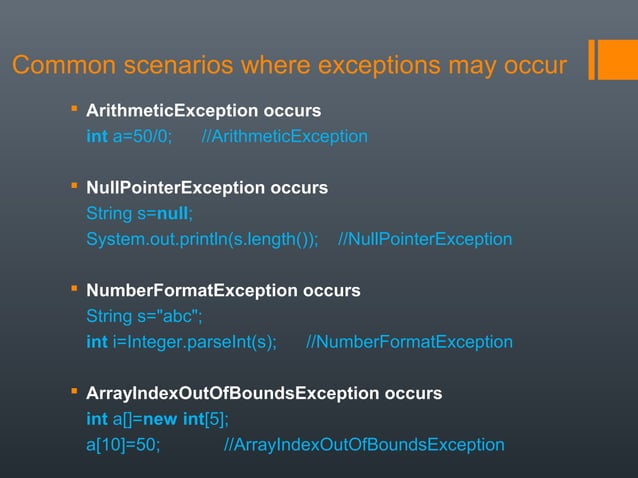 Exception Handling in JAVA | PPT
