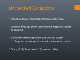 Exception Handling in JAVA | PPT
