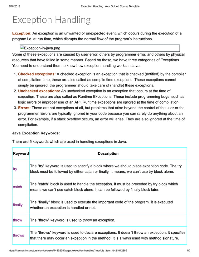 Exception handling basic | PDF