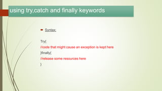 Exception handling in java | PPT