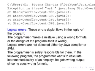 Types of Exceptionsfsfsfsdfsdfdsfsfsdfsd | PPT