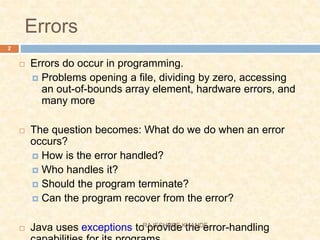 Java Exceptions Handling | PPT