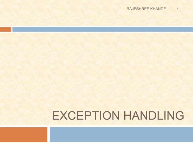 Java Exceptions Handling Ppt