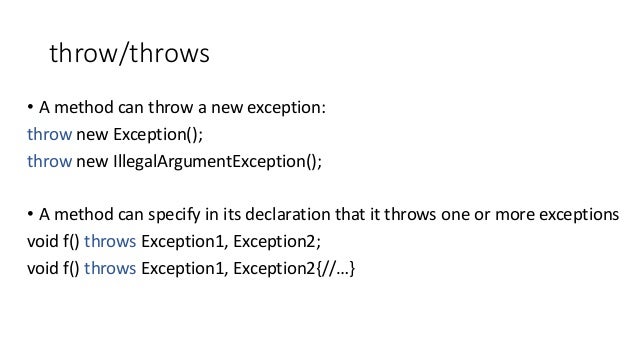 Exceptions and errors in Java