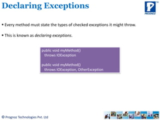 How to handle exceptions in Java Technology | PPSX