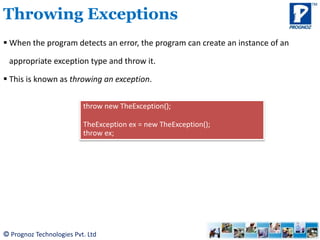 How to handle exceptions in Java Technology | PPSX