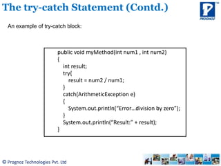 How to handle exceptions in Java Technology | PPSX