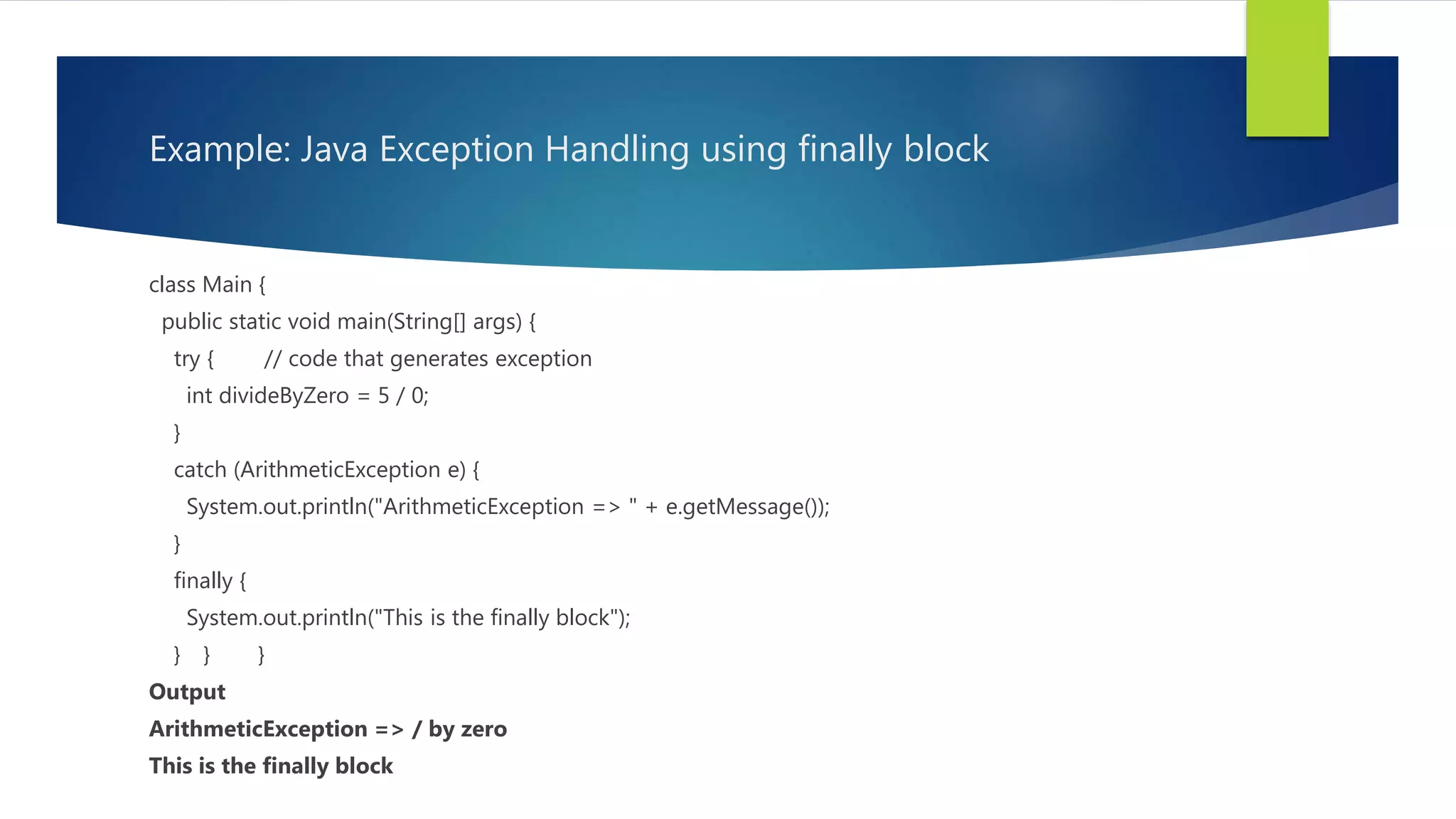 Exceptions handling in java | PPT Exceptions handling in java | PPT