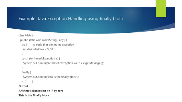 Exceptions handling in java | PPT