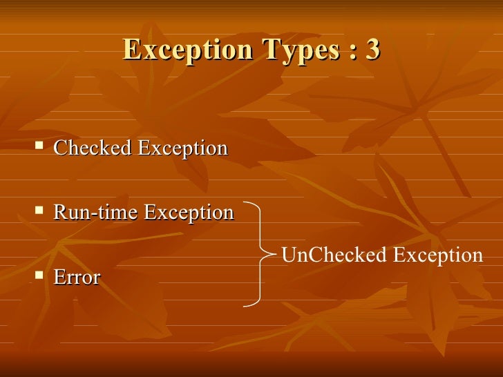 Exceptions & Its Handling