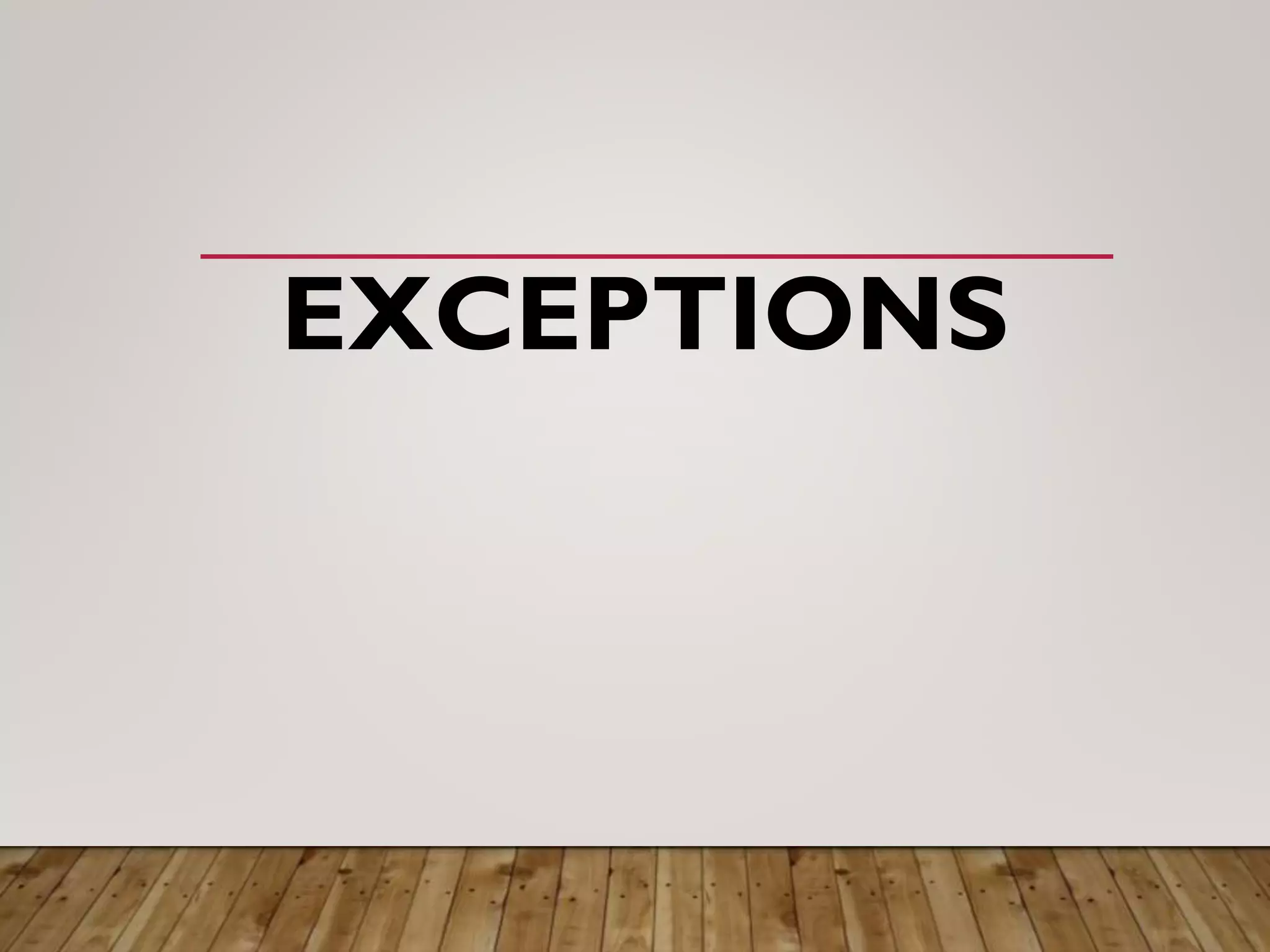 Exceptions overview | PPT