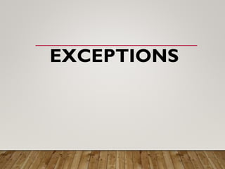 Exceptions overview | PPT