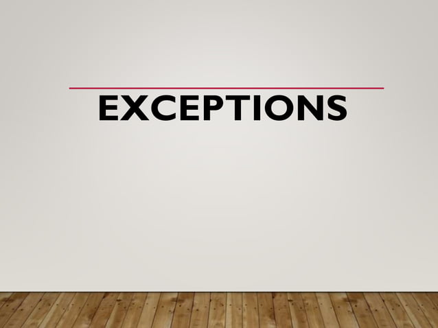 Exceptions overview | PPT