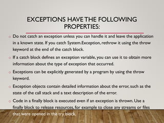 Exceptions overview | PPT