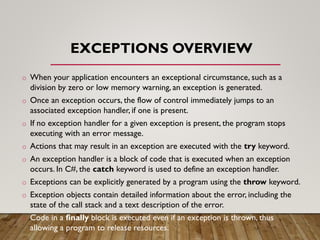 Exceptions overview | PPT